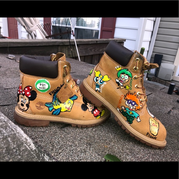 Timberland | Shoes | Custom Cartoon Shoes | Poshmark